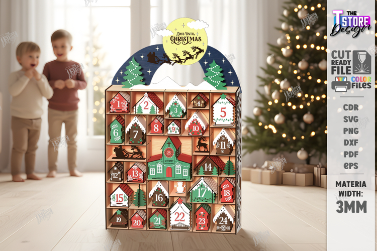 Christmas Advent Calendar Laser Cut |Christmas (6266634)
