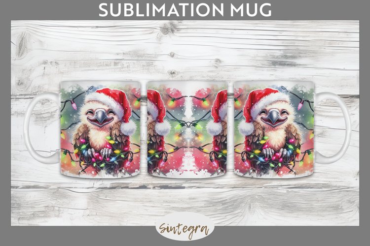 Christmas Vulture v1 Entangled in Lights Mug Wrap Sublimatio