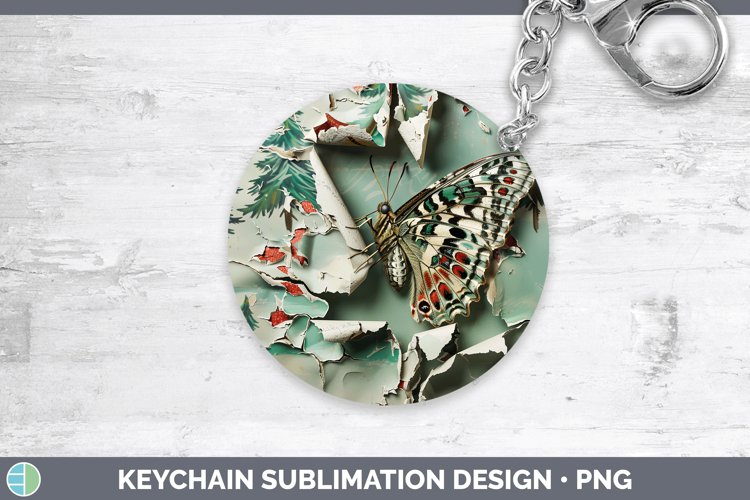 Christmas Wrapping Butterfly Keychain Sublimation Keyring De
