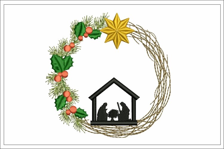 Christmas Wreath Embroidery File (2253819)