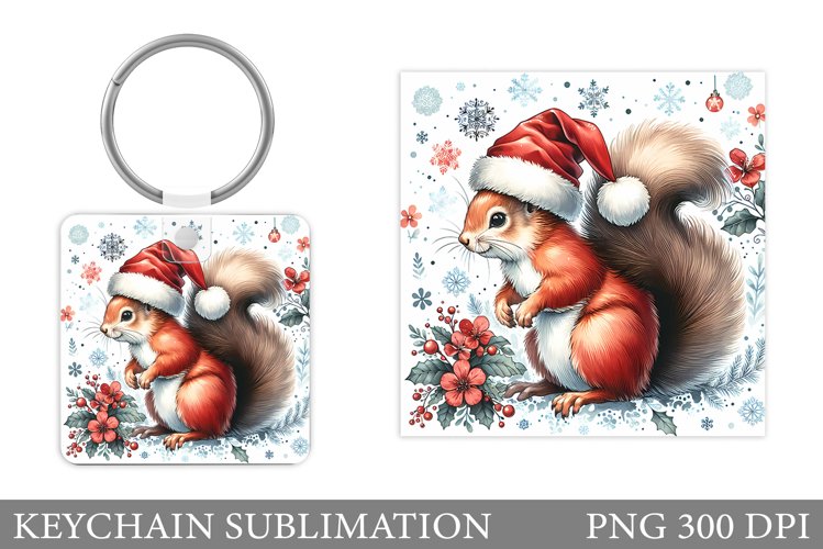 Cute Squirrel Keychain. Christmas Keychain (4967987)