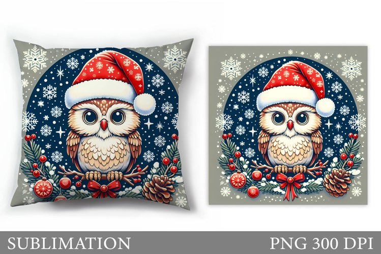 Cute Owl Pillow Design. Christmas Pillow (4855745)