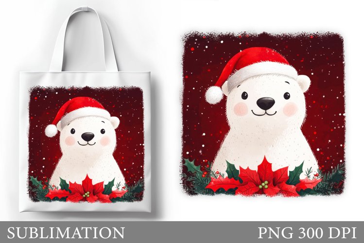 Cute Polar Bear Tote Bag. Christmas Tote Bag (5038303)