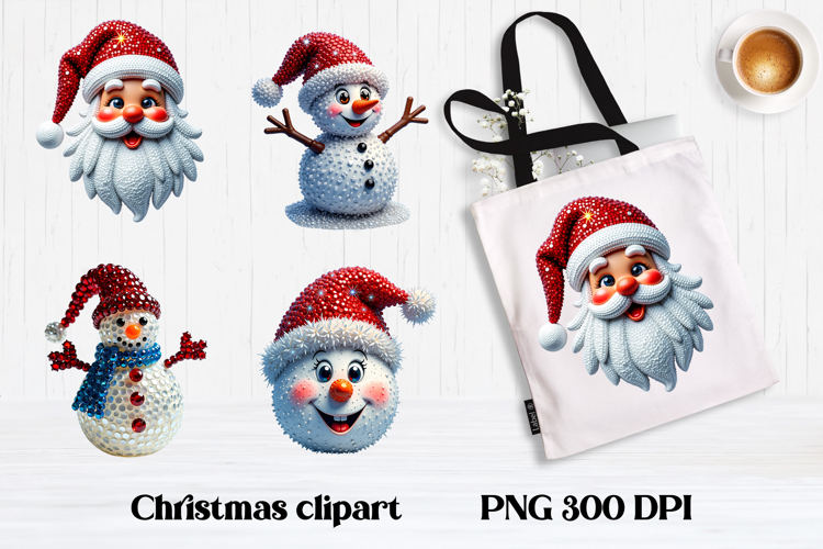 Christmas rhinestones snowman clipart