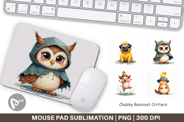 Chubby Raincoat Critters Mouse Pad (6501608)