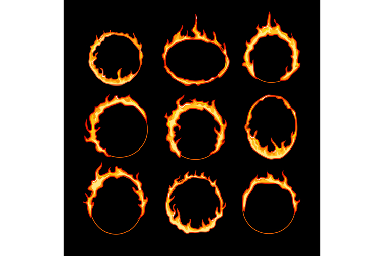 circle fire set cartoon (6564500)