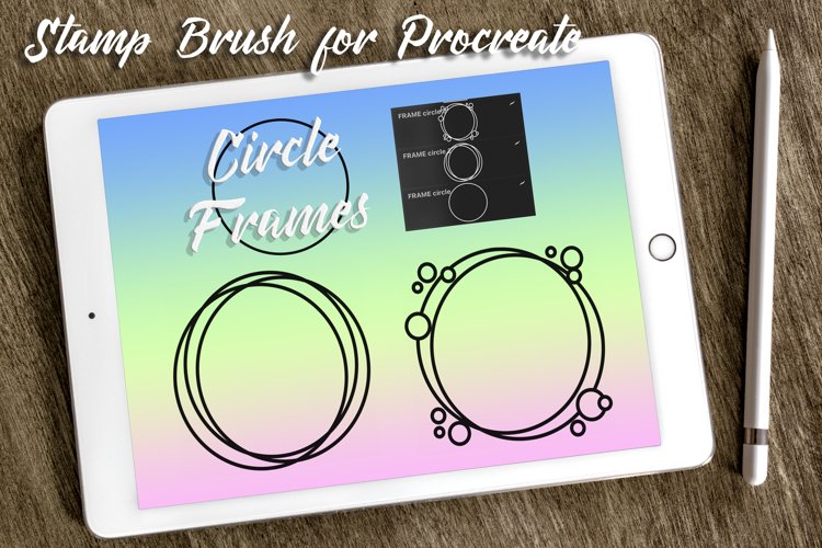 Circle Frame Brush Stamps for Procreate. Round Stamp Brush