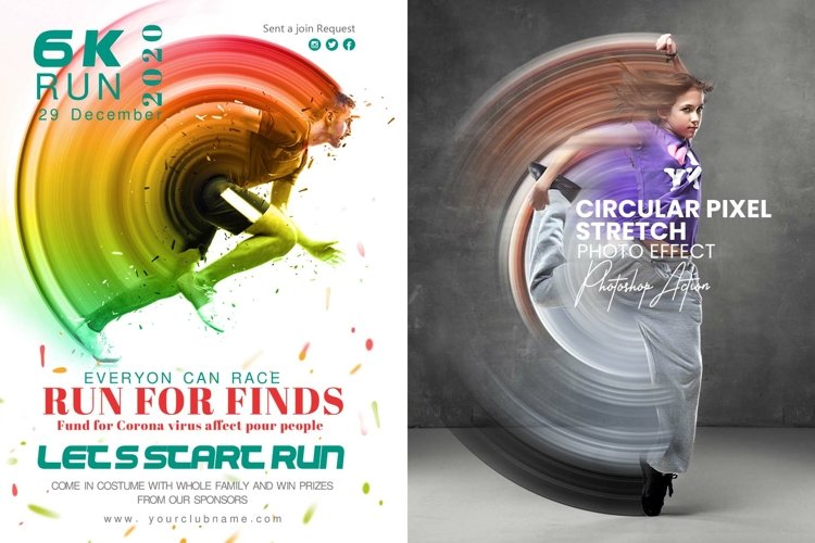 Circular Pixel Stretch Effect