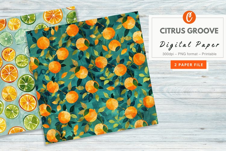 Citrus Groove Digital Paper
