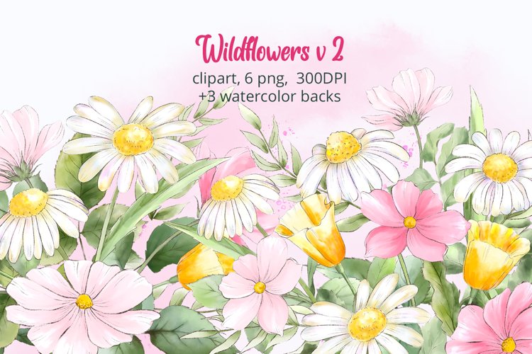 watercolor flowers clipart for sublimation, spring flowers