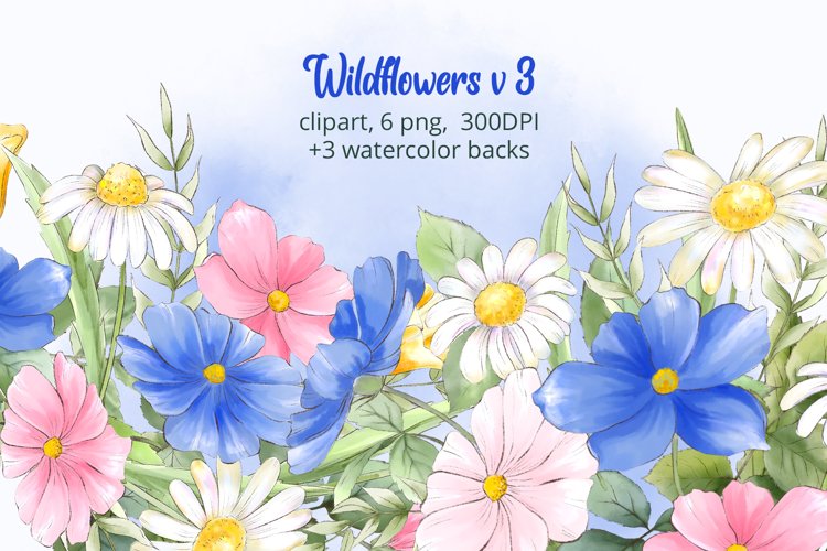 watercolor flowers clipart for sublimation, spring flowers