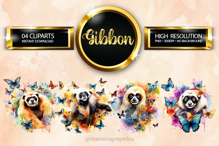 Gibbons Clipart 04 variations
