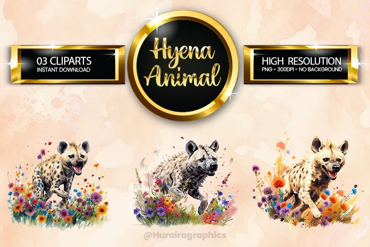 Hyena Clipart 03 variations
