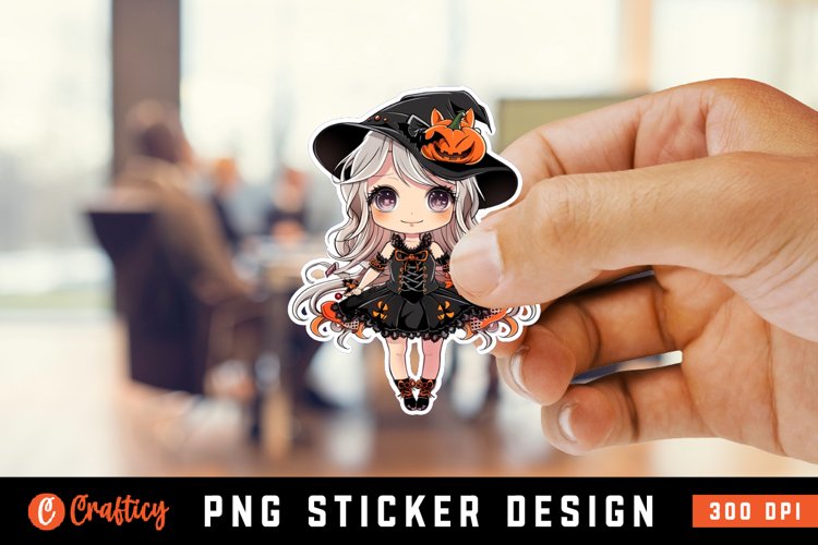 Adorable Gothic Chibi Girl Sticker