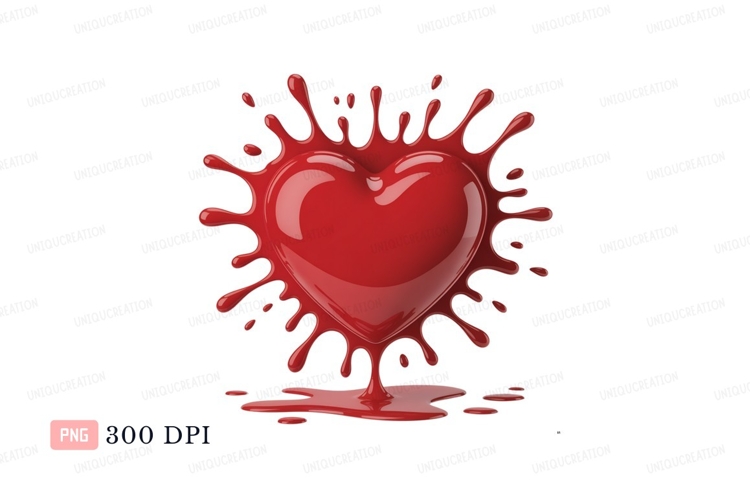Red heart liquid splash dripping (6239275)