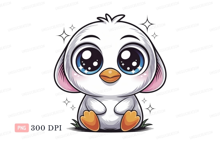 Cute white bird with big blue eyes image