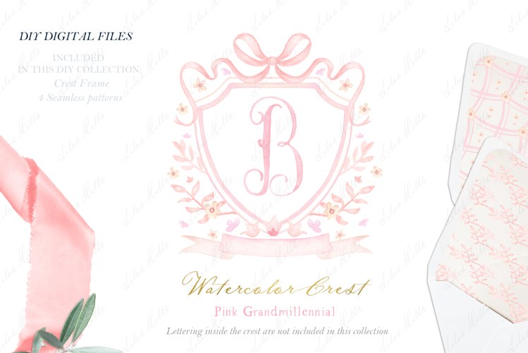 Pink Grand Millennium Watercolor crest