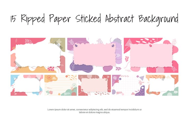 15 Ripped Paper Sticked Abstract Background