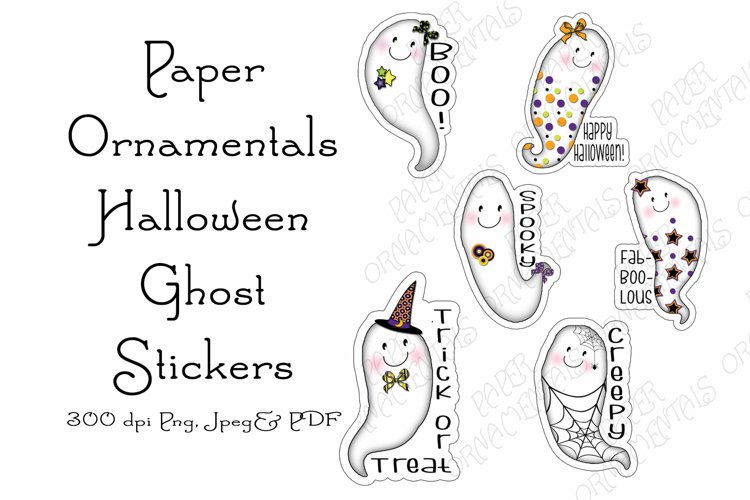 Stickers, Printable Halloween Ghost Stickers