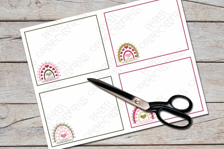 Flat Note Card, Love Remembers Boho Rainbow Set 1