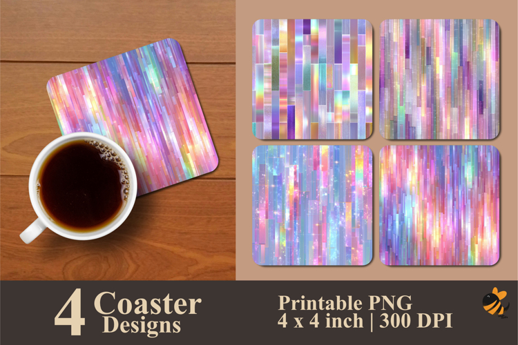 Colorful Gradient Coaster Sublimation Design