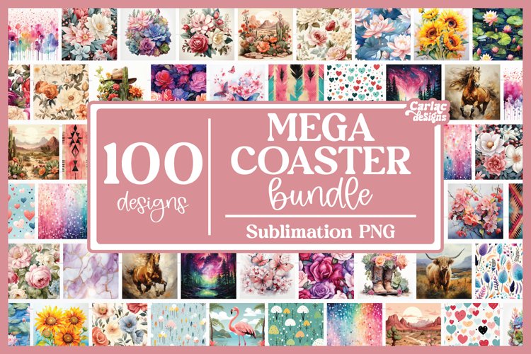 Square Coaster Sublimation Bundle, Sublimation Designs