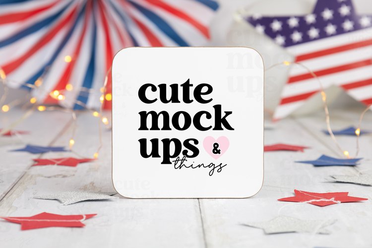 Patriotic Mock Up | Coaster 4th of July Mock Up (2451292)