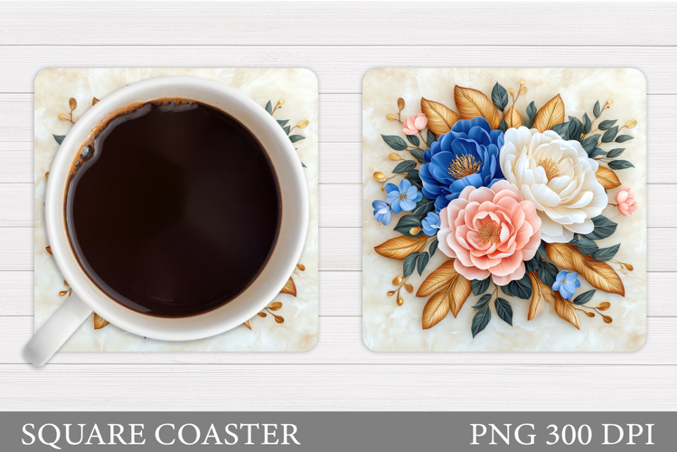 Flowers Coaster Sublimation. Floral Coaster Design (5366128)