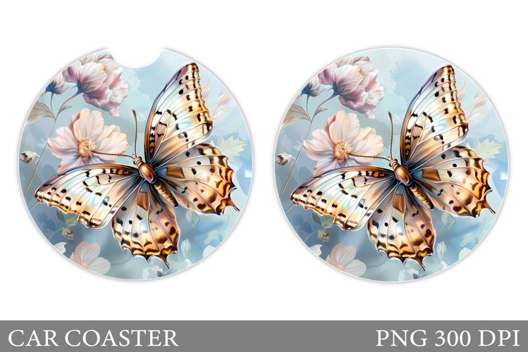 Butterfly Car Coaster. Summer Car Coaster Design (4981682)