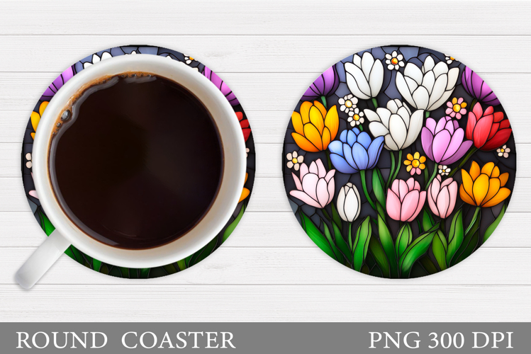Tulips Coaster Design. Flowers Coaster Sublimation (5359802)
