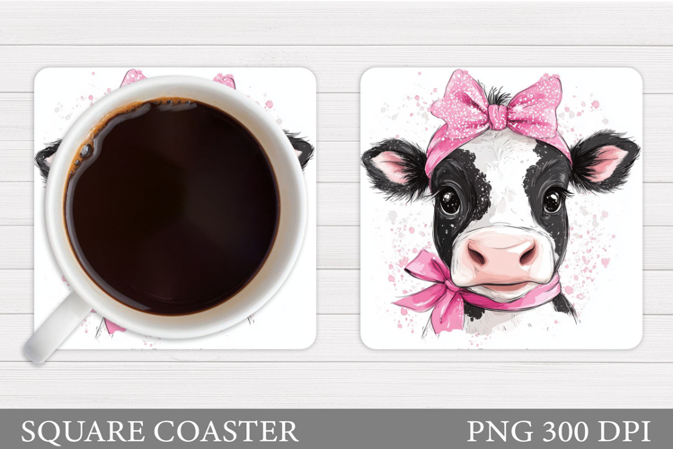 Cute Cow Coaster Design. Cute Cow Sublimation (5395760)