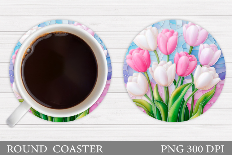 Tulips Coaster Design. Flowers Coaster Sublimation (5359806)