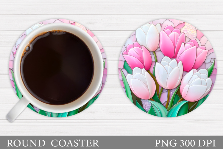 Tulips Coaster Design. Flowers Coaster Sublimation (5359803)