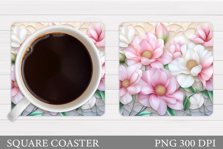 3D Floral Coaster Design. Flowers Coaster (5386354)