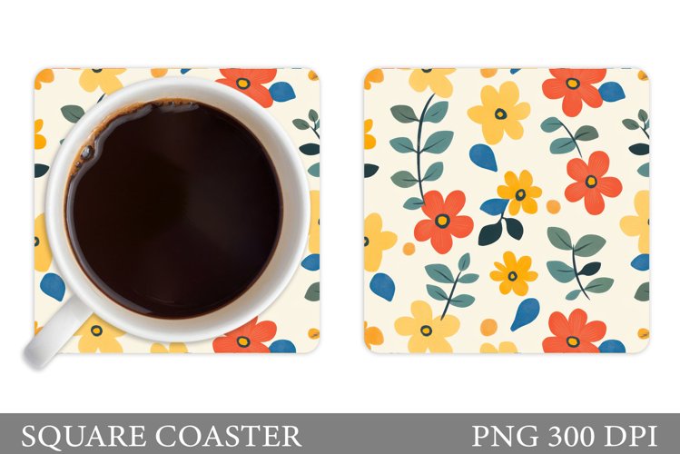Floral Coaster Design. Flowers Car Coaster (5129730)