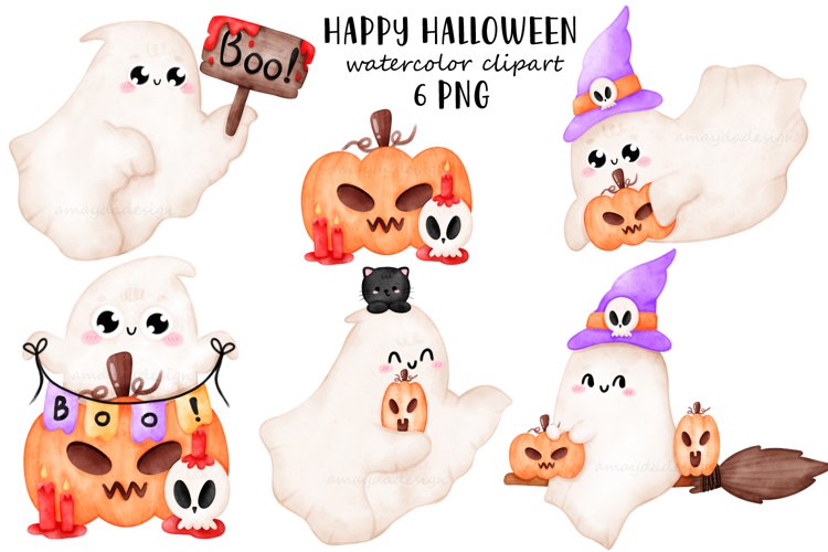 Halloween Clipart, Cute Ghost Clipart, Ghosts Clipart