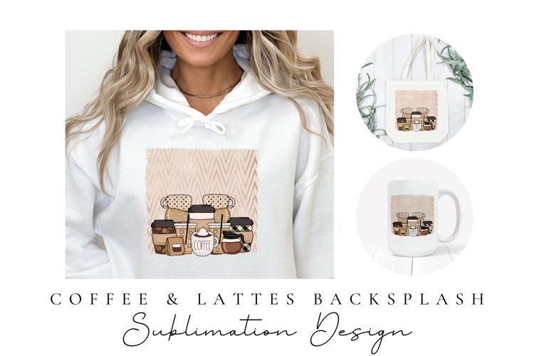 Coffee & Lattes Sublimation Backsplash Design