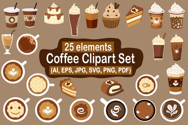 Coffee clipart bundle / Coffee illustrations (2411394)
