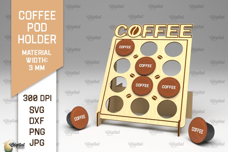 Coffee Pod Holder Laser Cut. Capsule Holder SVG (3391848)
