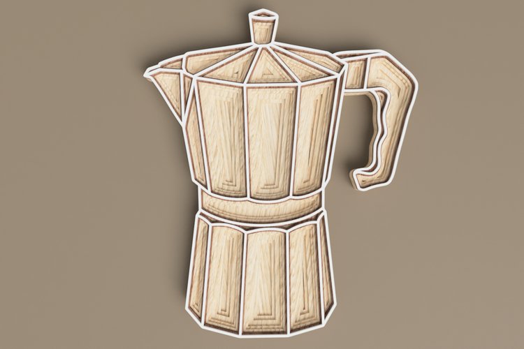 Layered Coffee Maker Laser Cut File | Coffee SVG