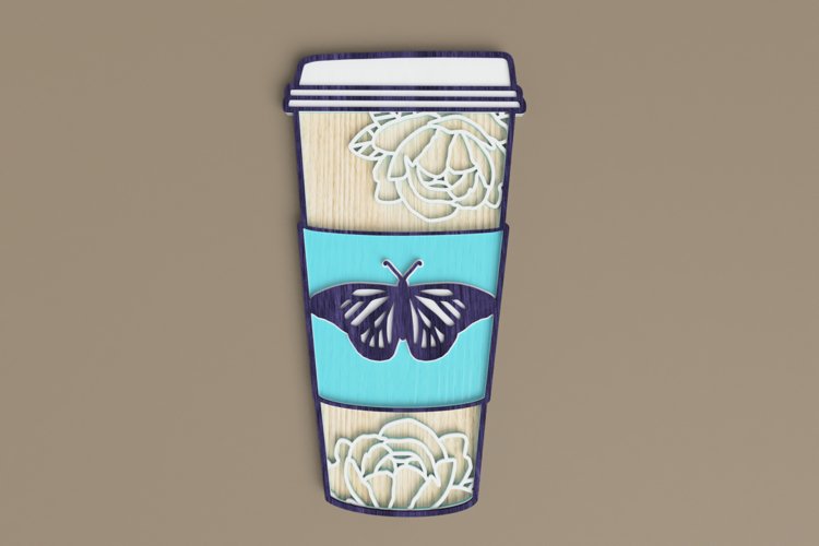 Layered Coffee To Go Laser Cut File | Coffee SVG