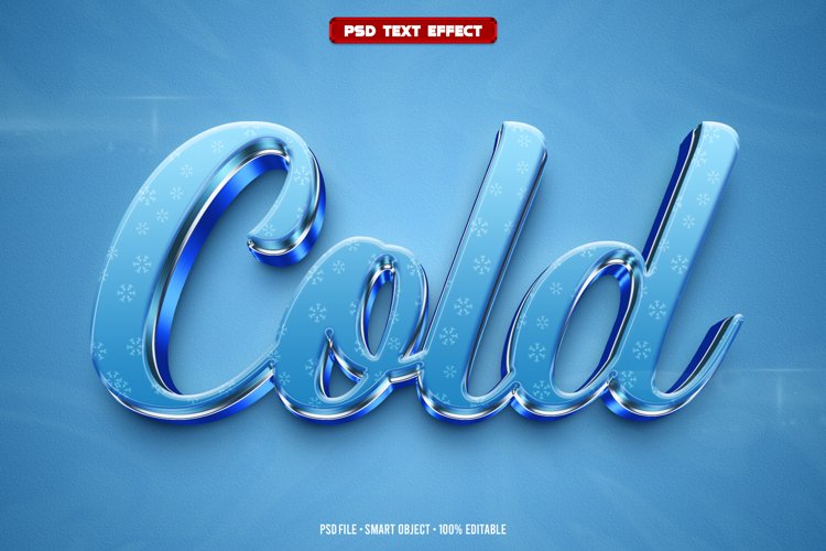 Cold 3D editable text effect
