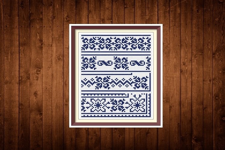 Border Cross Stitch Patterns | Design Bundles