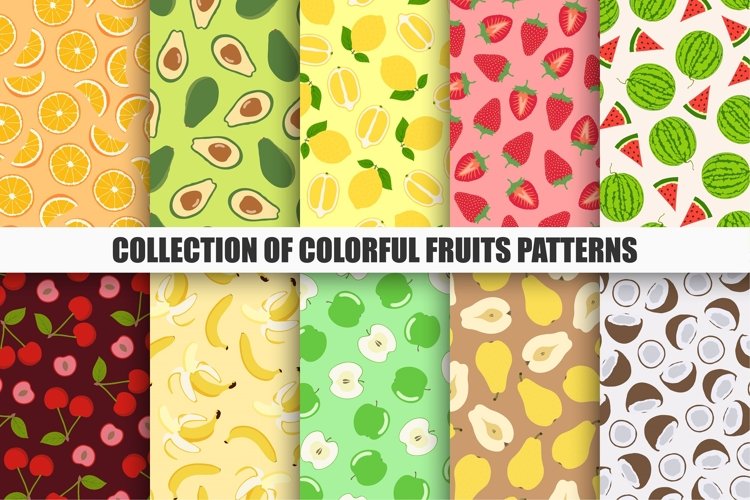 Colorful seamless fruits patterns (1962533)