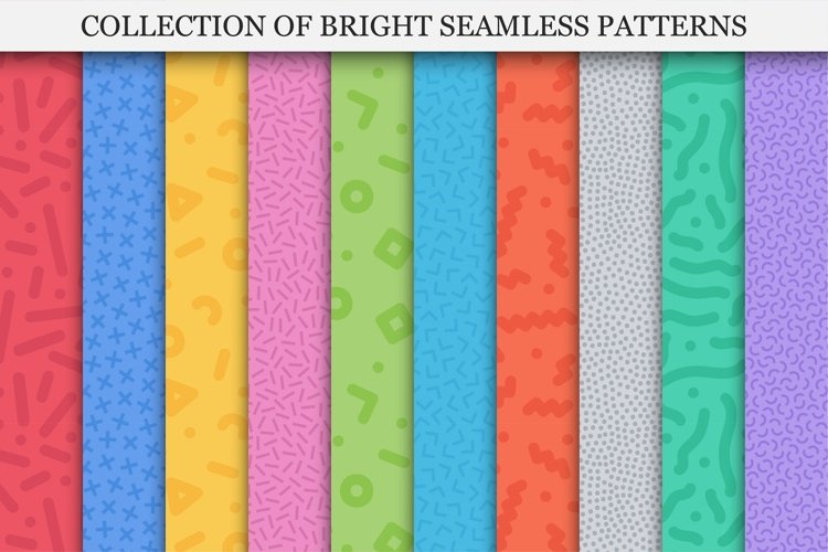 Colorful seamless trendy patterns (1725465)