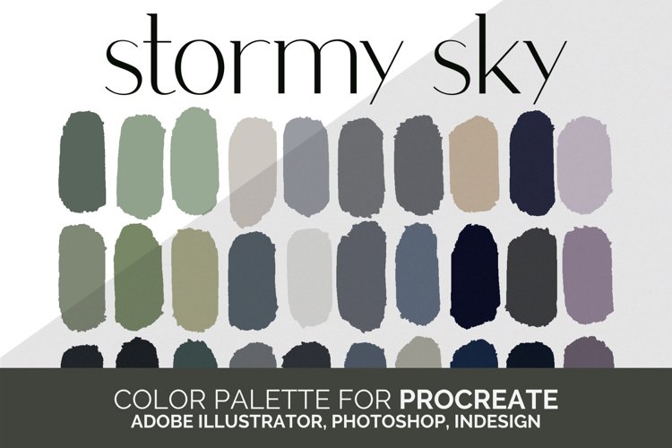 Stormy Sky Color Palette for Procreate and Adobe