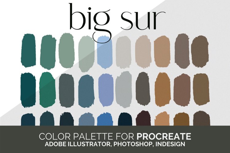 Big Sur Color Palette for Procreate and Adobe