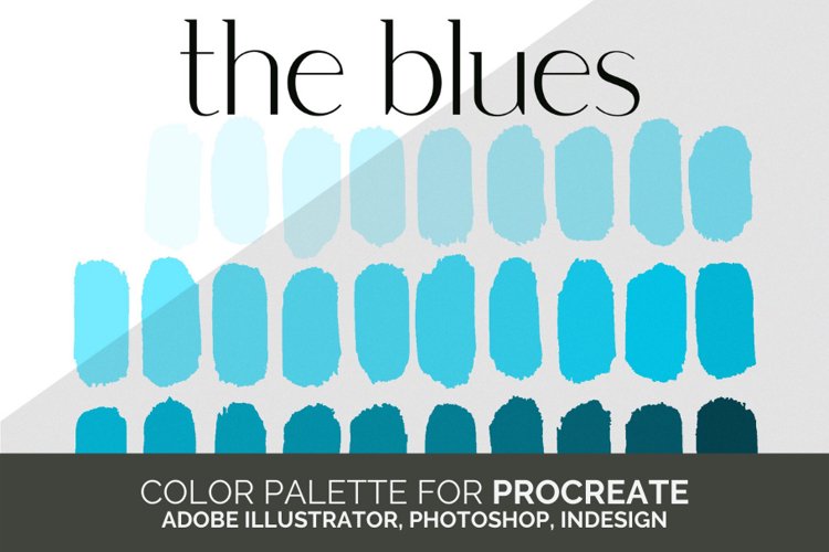 The Blues Color Palette for Procreate and Adobe