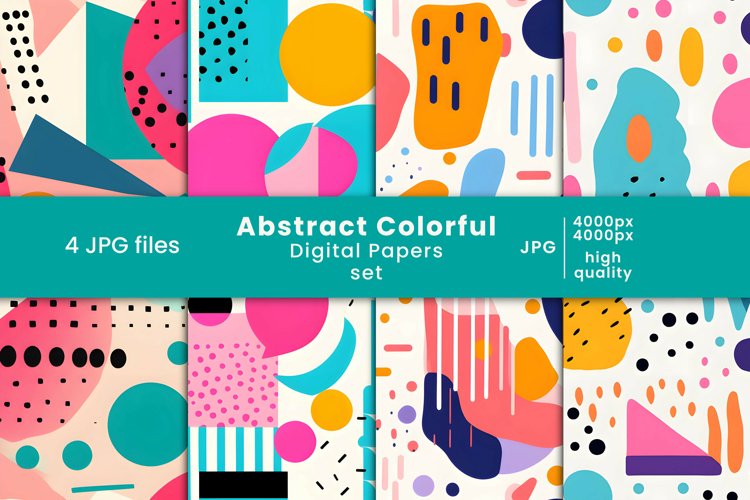 colorful abstract digital papers and patterns