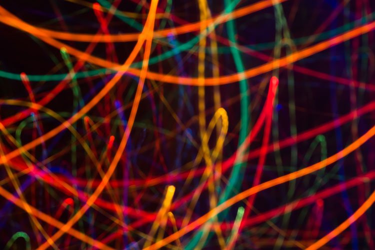 Colorful light streaks